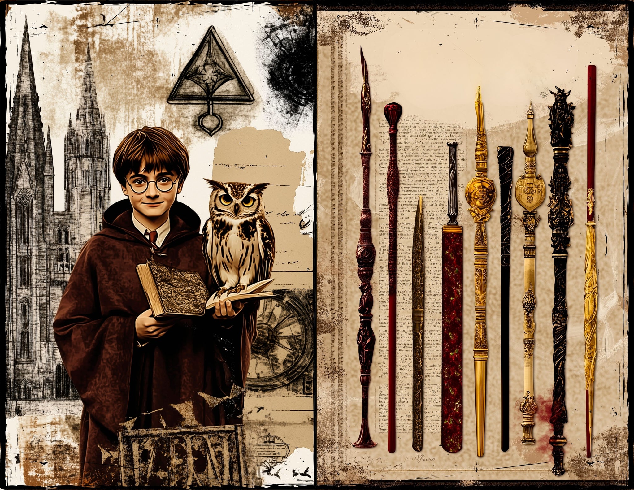 LunicArtDesign Harry Potter series 1 paper 5.5 x 8.5 inches 20 differe ...