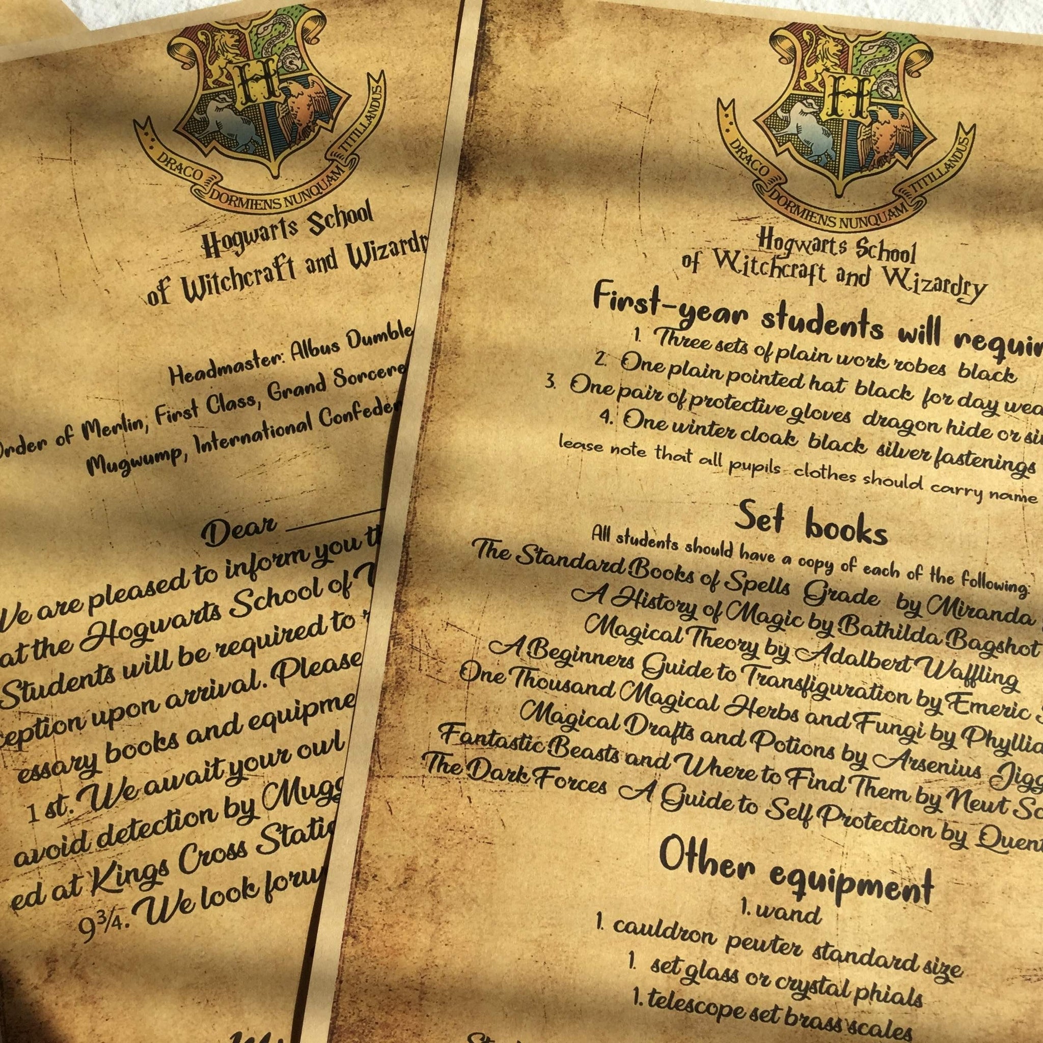 Harry Potter Hogwarts Vintage paper A5 8 Sheets – ViktaShop